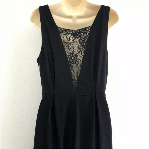 Bisou Bisou | Dresses | Bisou Bisou Sz 8 Dress Plunge Black Lace Cutout | Poshmark